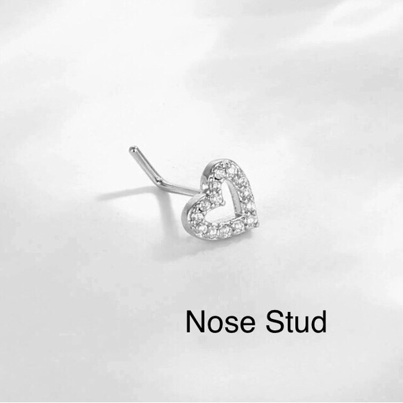 Trendy boutique | Jewelry | Restock2g Blingy Heart Nose Stud L Shaped ...